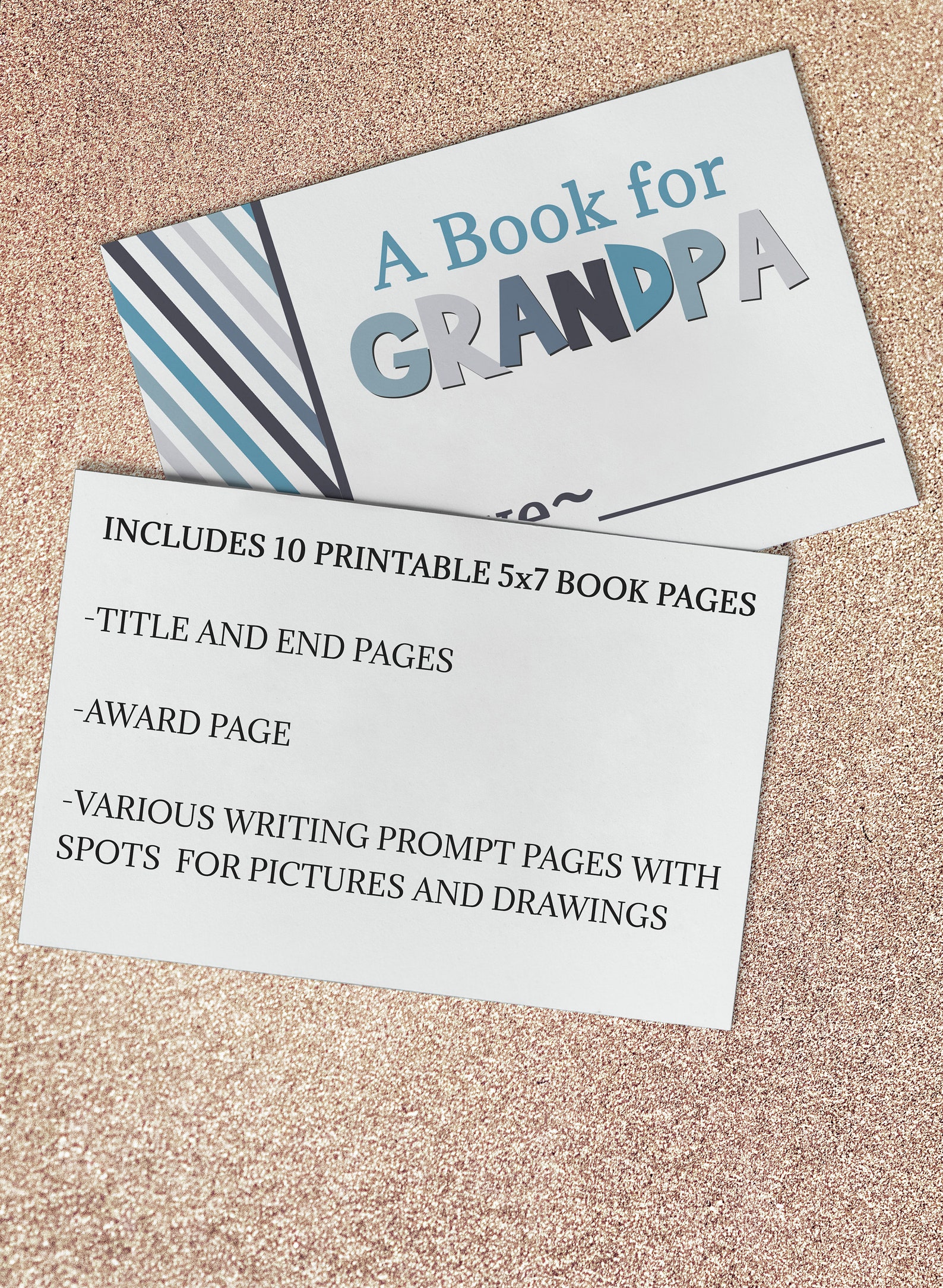 Printable Grandpa Book, Fathers Day Crafts, Personalized Birthday ...