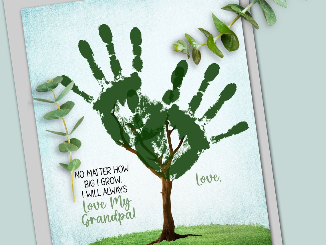 DIY Handprint Craft for Grandpa Grandparents Day Gift From - Etsy