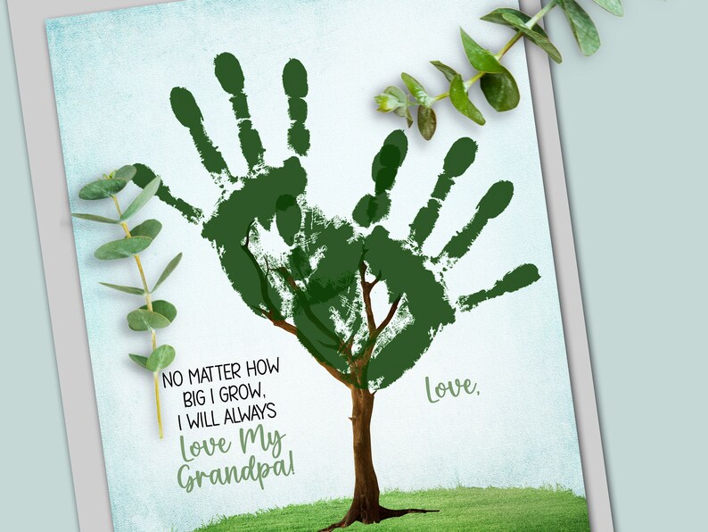 DIY Handprint Craft for Grandpa Grandparents Day Gift From - Etsy
