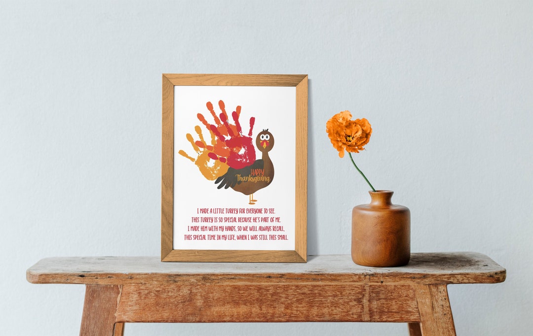 Turkey Handprint Craft Thanksgiving Crafts for Kids Fall - Etsy