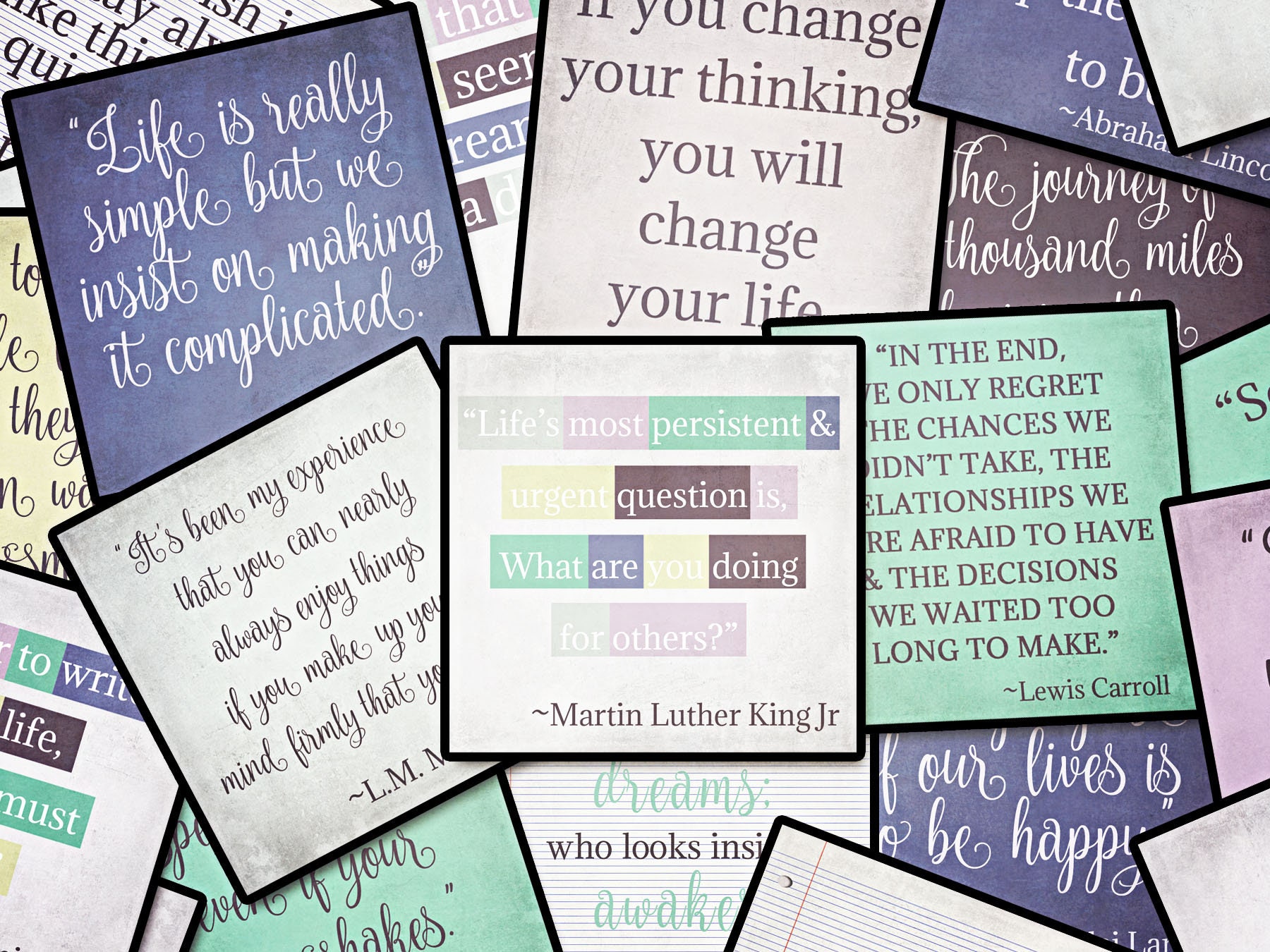 Positive Thinking Cards Instant Download Quote Cards | Etsy