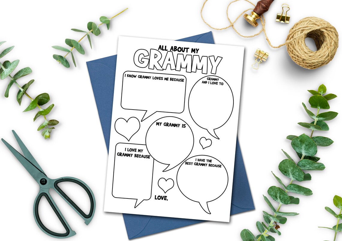Grammy Gifts, Personalized Birthday Card for Grammy, Printable Mothers ...