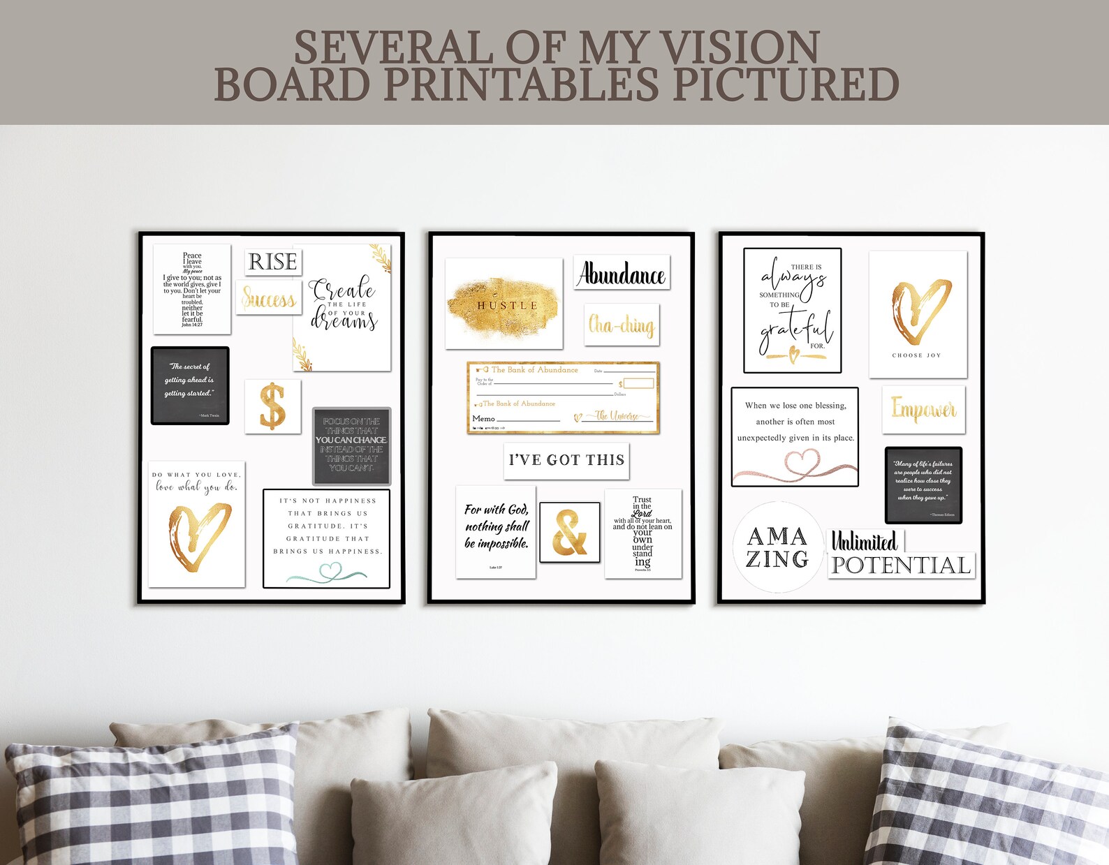 Vision Board Cards Manifest Cards Dream Board Instant | Etsy