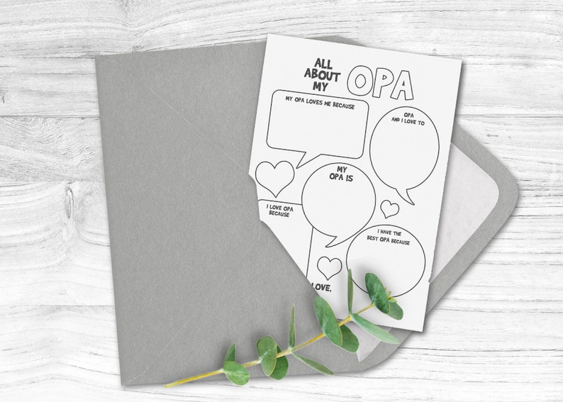 OPA Card Printable Father's Day Card for Opa - Etsy