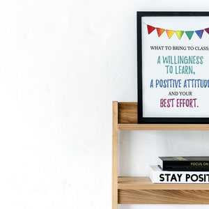 Inspirational Classroom Poster for Teachers, Class Encouragement Print ...