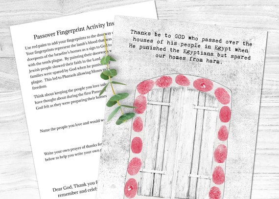 Passover Story Activity for Kids Printable Pesach Fingerprint - Etsy