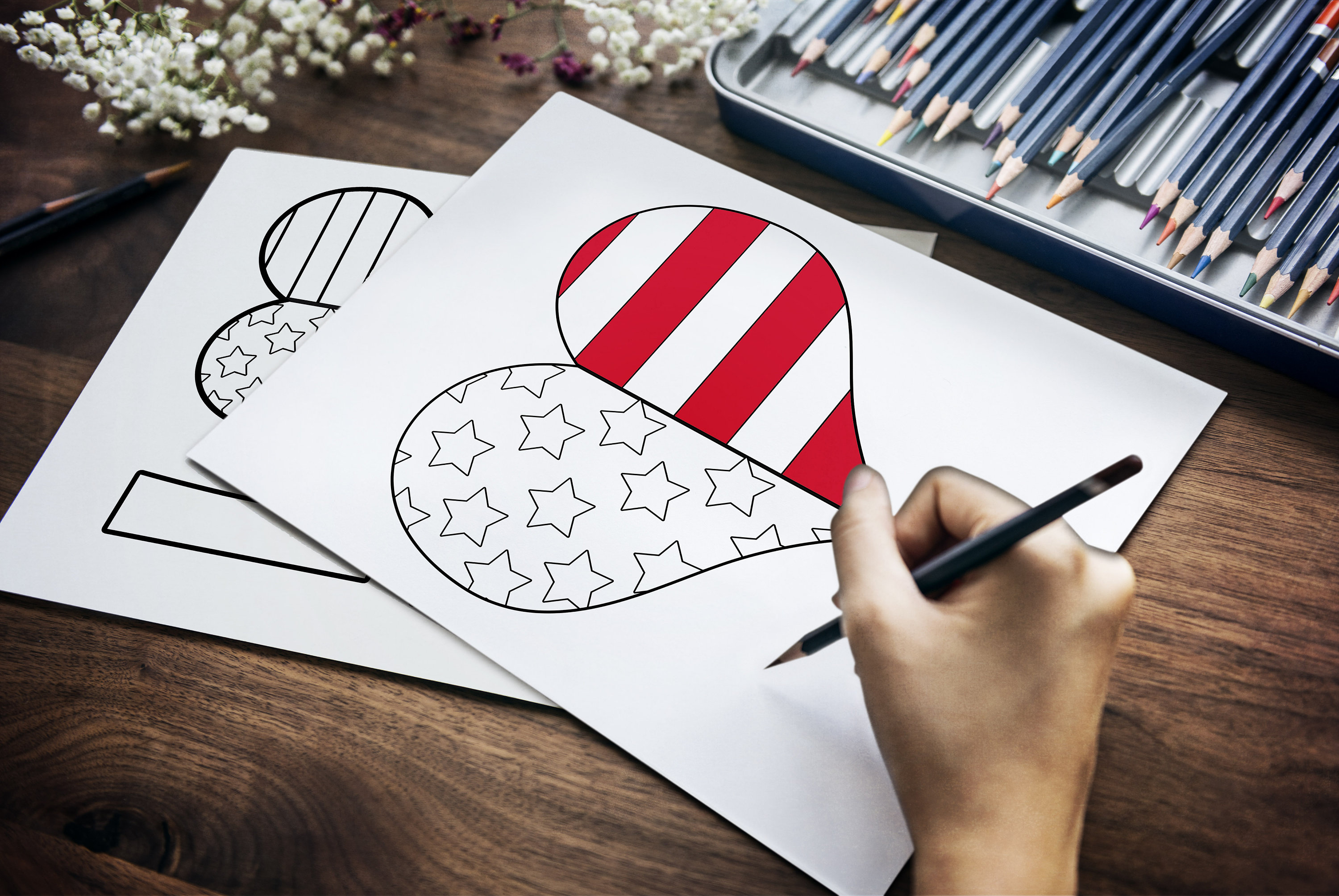 4th of July Printable American Flag Craft Kit for Kids | Etsy
