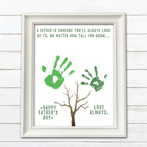 Fathers Day Handprint Gift From Daughter, Fingerprint Craft for Dad ...