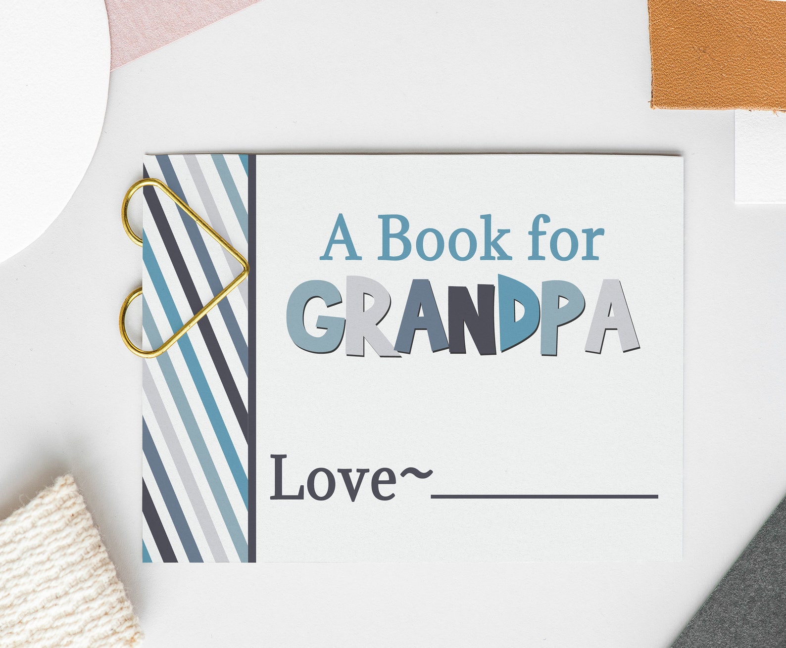 Printable Grandpa Book, Fathers Day Crafts, Personalized Birthday ...