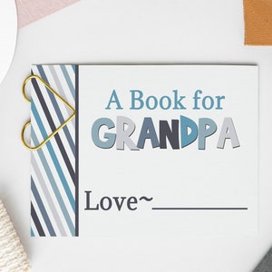 Printable Grandpa Book, Fathers Day Crafts, Personalized Birthday ...