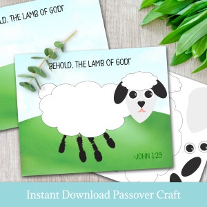 Easter Handprint Craft, Printable Lamb of God Passover Card, Religious ...