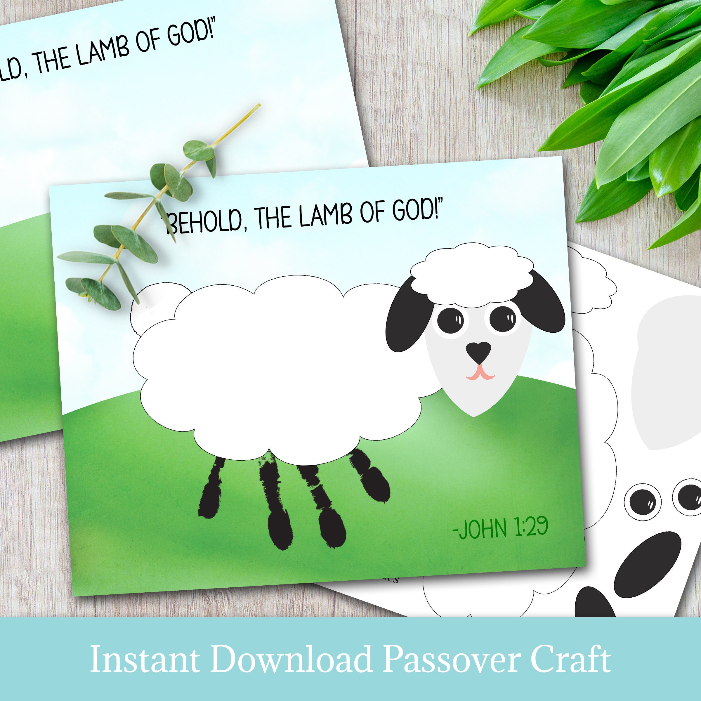 Easter Handprint Craft Printable Lamb of God Passover Card - Etsy Canada