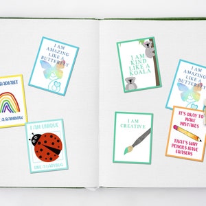 Positive Affirmation Cards for Kids, Printable Lunchbox Notes for ...