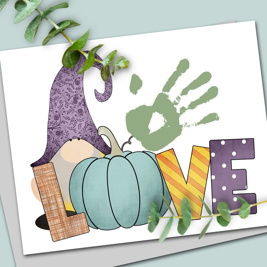 Fall Handprint Art: Gnome Pumpkin Craft (digital Download) - Etsy