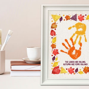 DIY Handprint Art, Fall Leaves Craft for Teachers, Autumn Decor ...