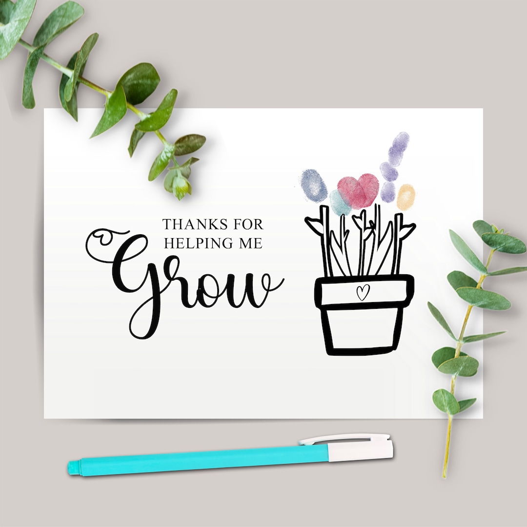 Printable Thank You Card, Teacher Appreciation, End of Year Gift From ...