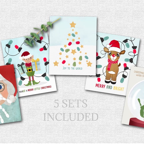 Christmas Handprint & Footprint Art Printable Bundle/christmas | Etsy