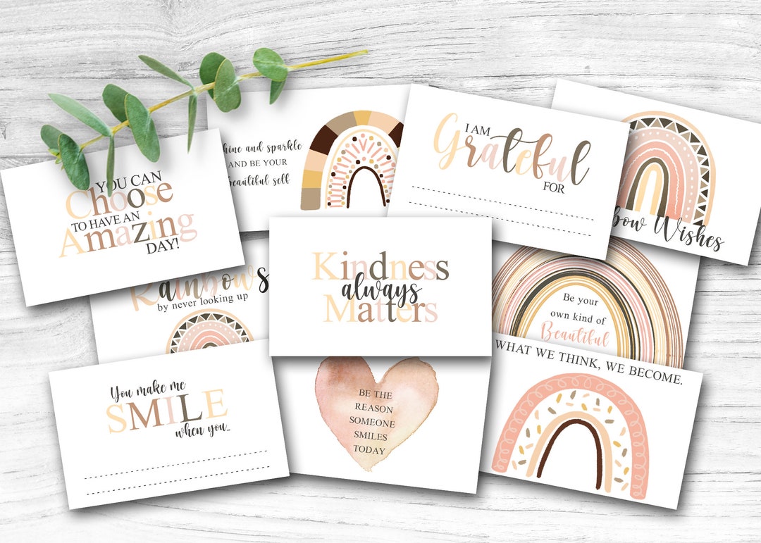 Printable Lunchbox Notes. Kids Kindness Cards, Back to School Notes ...