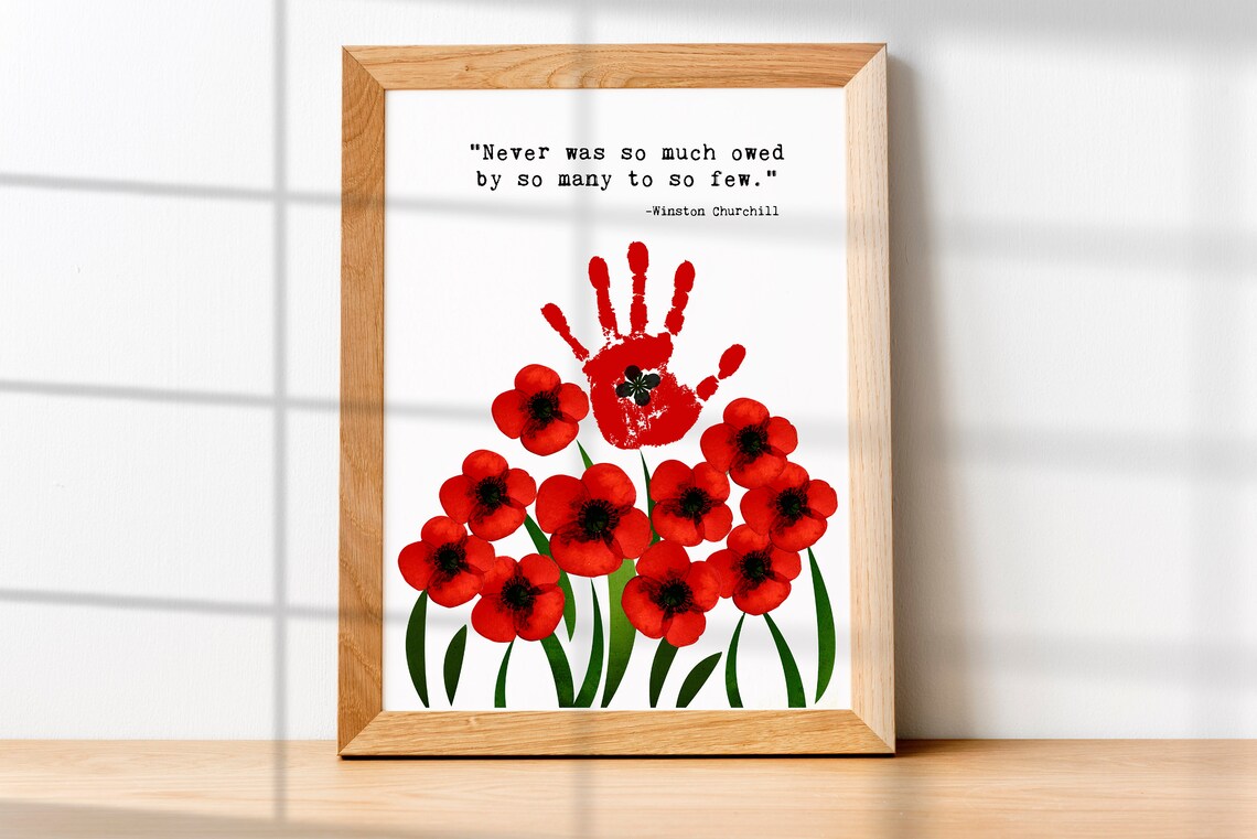 Remembrance Day Classroom Decor Kids Handprint Craft Poppy - Etsy