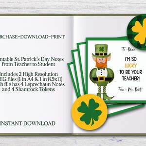Printable St. Patrick's Day Notes From Teacher to Student, Leprechaun ...
