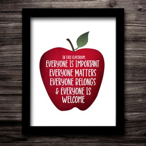 Printable Classroom Poster, Back to School Decor, Diversity Art Poster ...