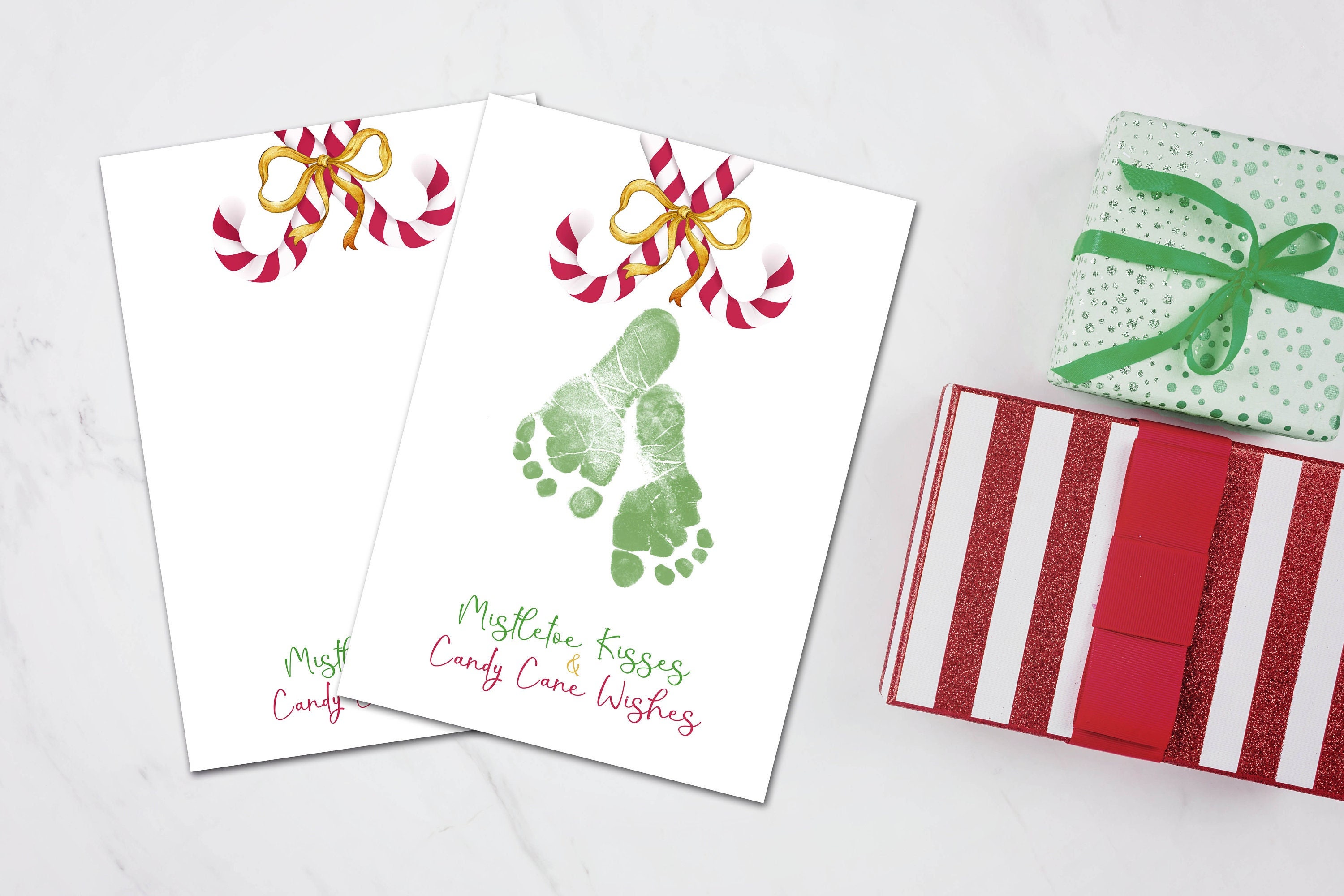 Mistletoe Footprint Craft DIY Personalized Christmas Gift | Etsy