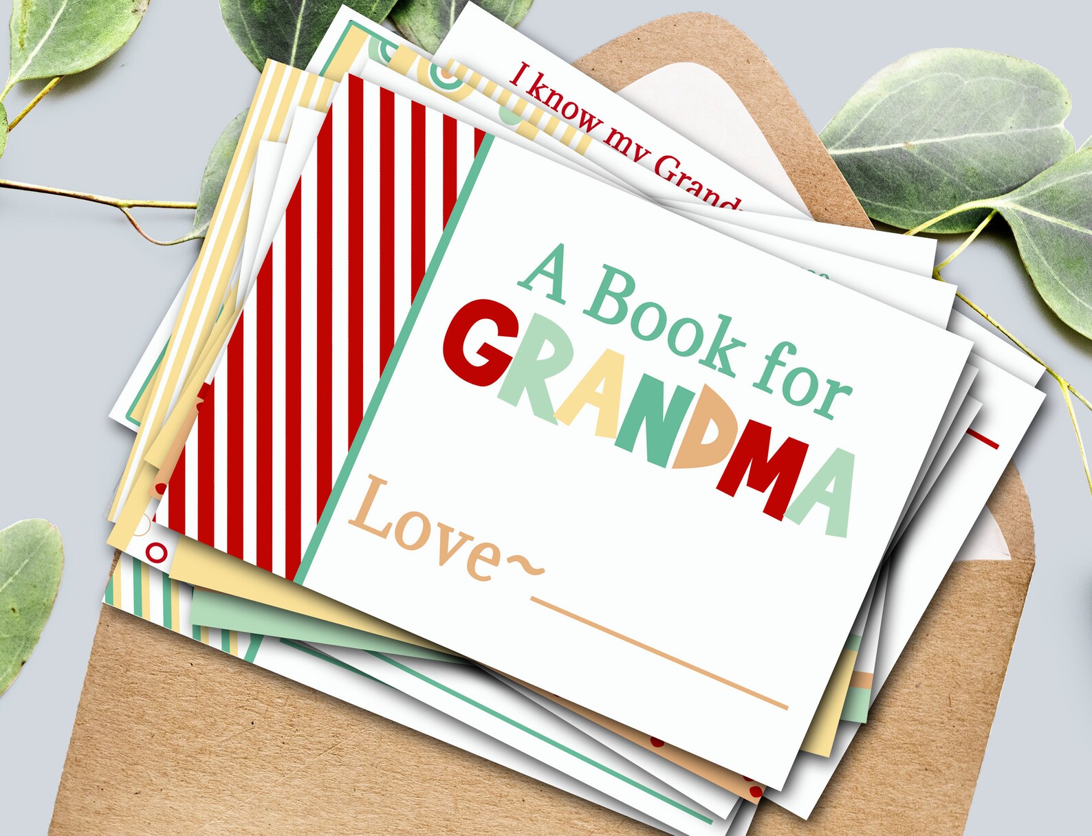 Printable Grandma Book Personalized Birthday Gift for Grandma | Etsy
