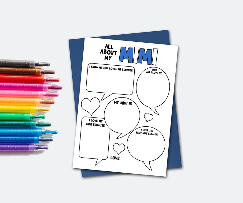 Printable Mimi Card Personalized Mothers Day Cards for Mimi - Etsy