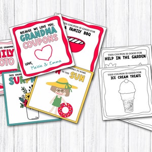 Printable Coupon Book for Grandma, Mother's Day Gift From Grandchildren ...