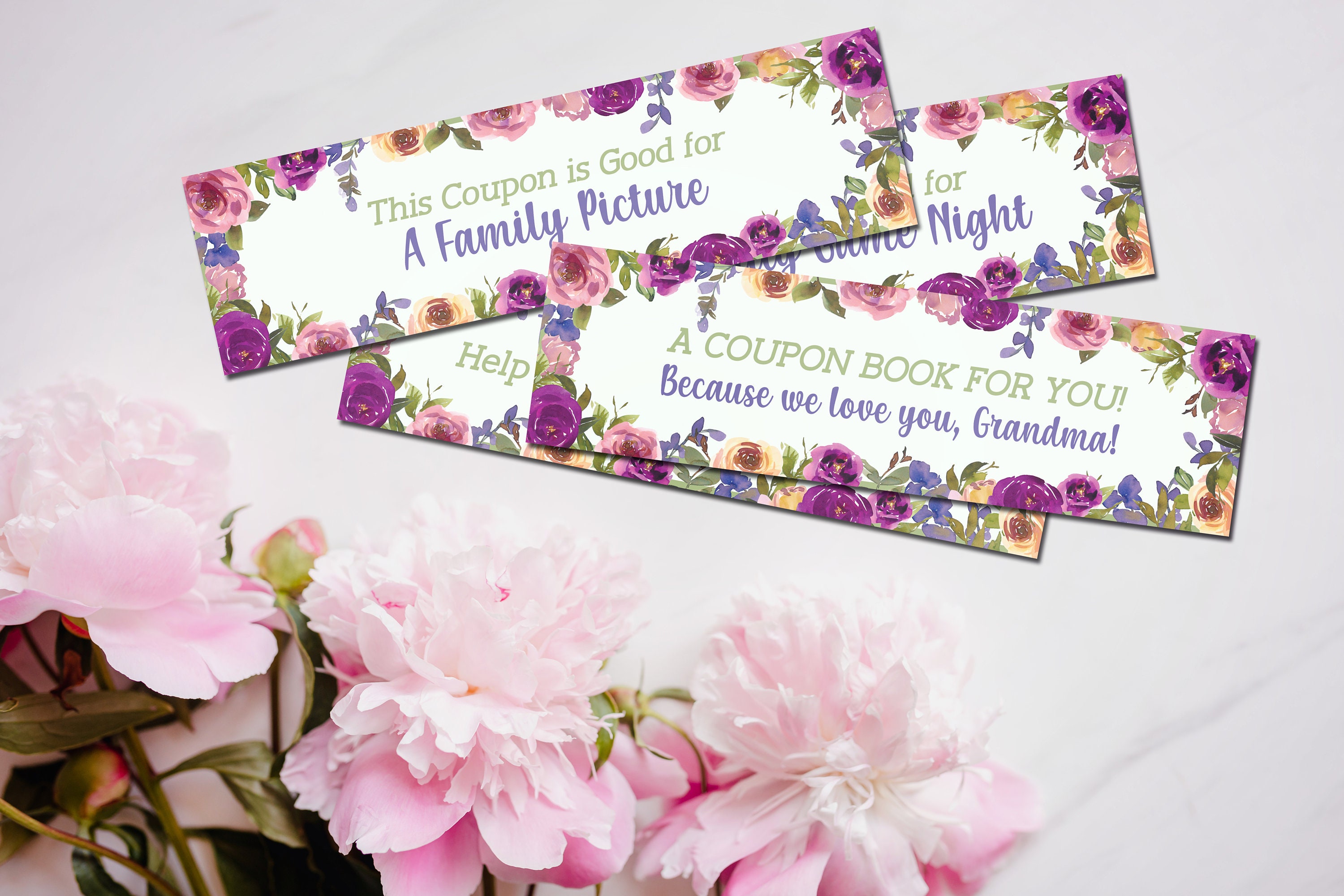 Printable Coupon Book for Grandmother Grandma Mothers Day | Etsy