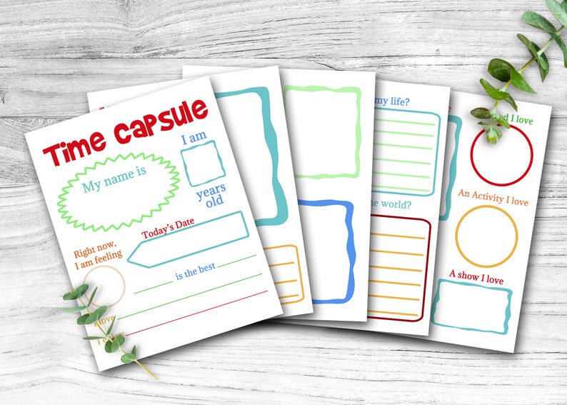 Printable Time Capsule for Kids Homeschool Learning - Etsy Canada