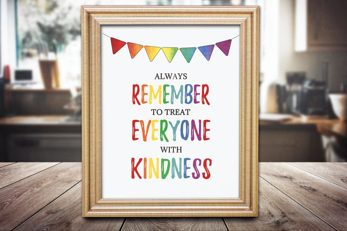 Printable Kindness Poster for Kids Back to School Classroom - Etsy