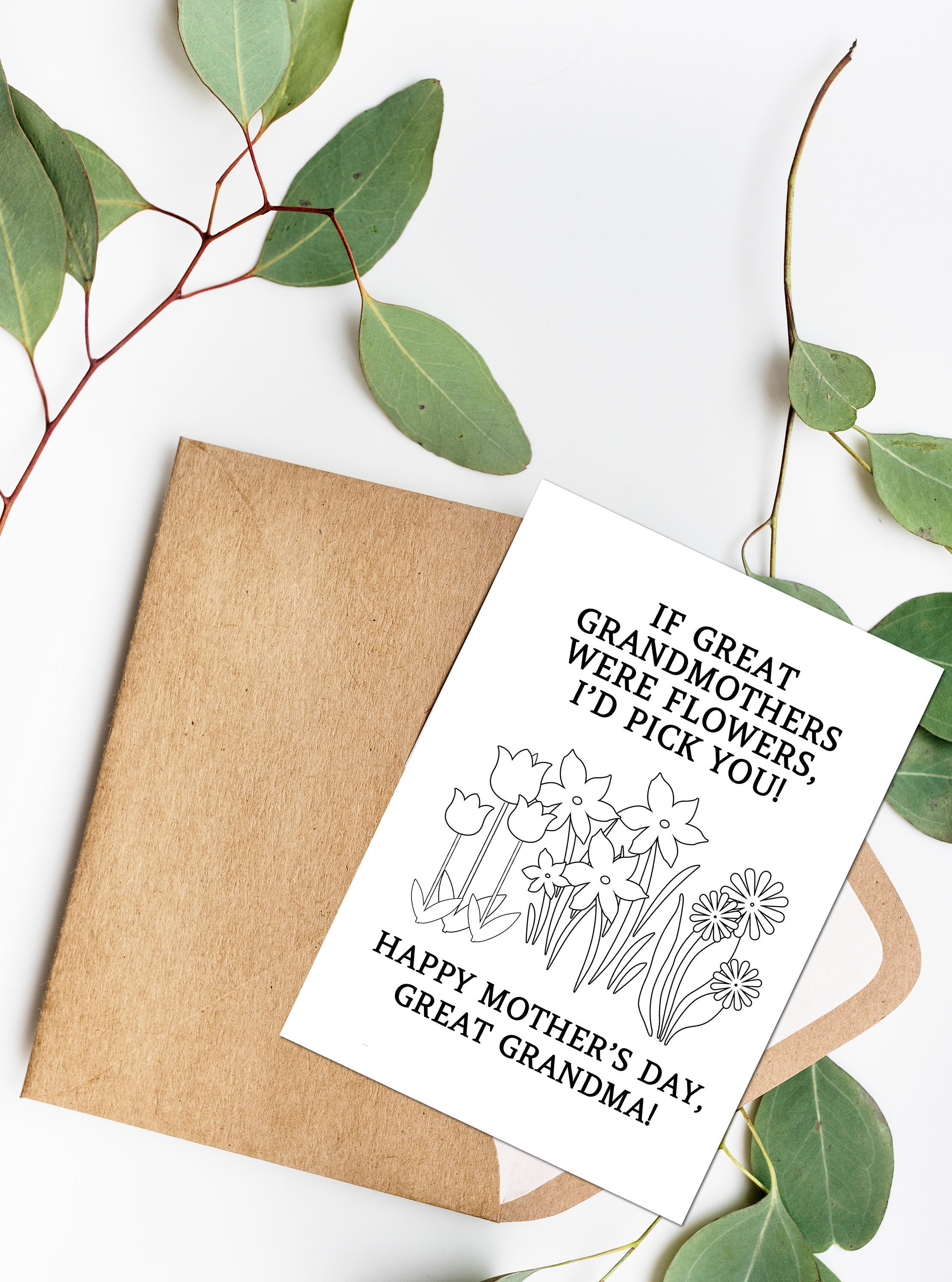 Great Grandma Gifts Printable Mothers Day Card for Great - Etsy Canada