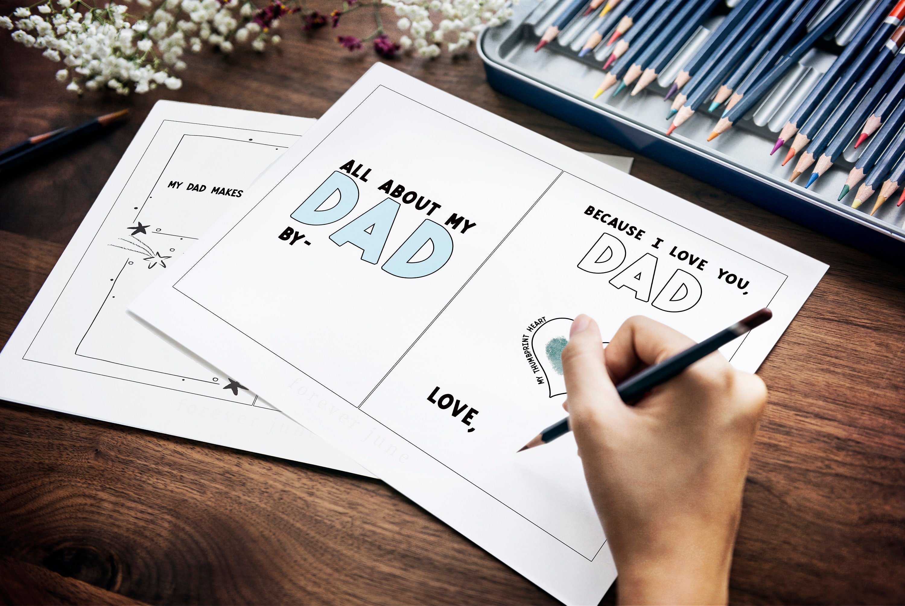 All About Dad Book Printable Father's Day Craft Kit for | Etsy