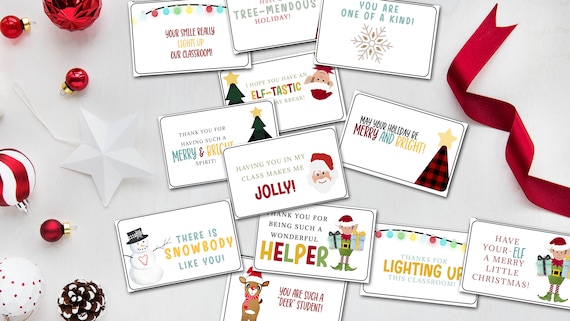 Printable Christmas Cards From Teacher to Students. Holiday | Etsy