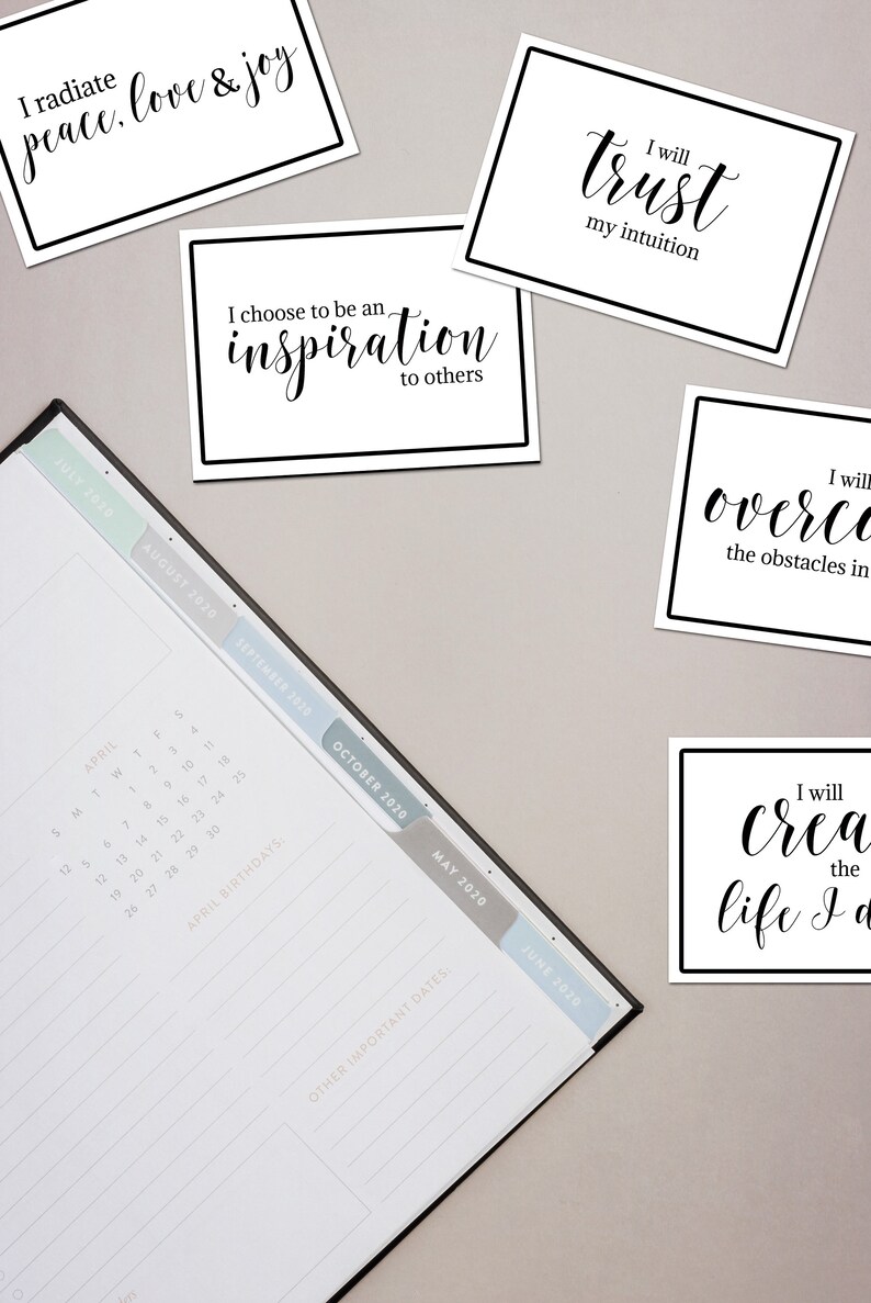 Printable Vision Board Cards Growth Mindset Meditation - Etsy Finland