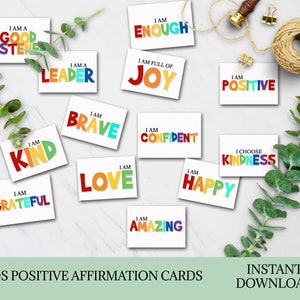 Kids Positive Affirmation Cards, Downloadable Kindness Cards, Printable ...