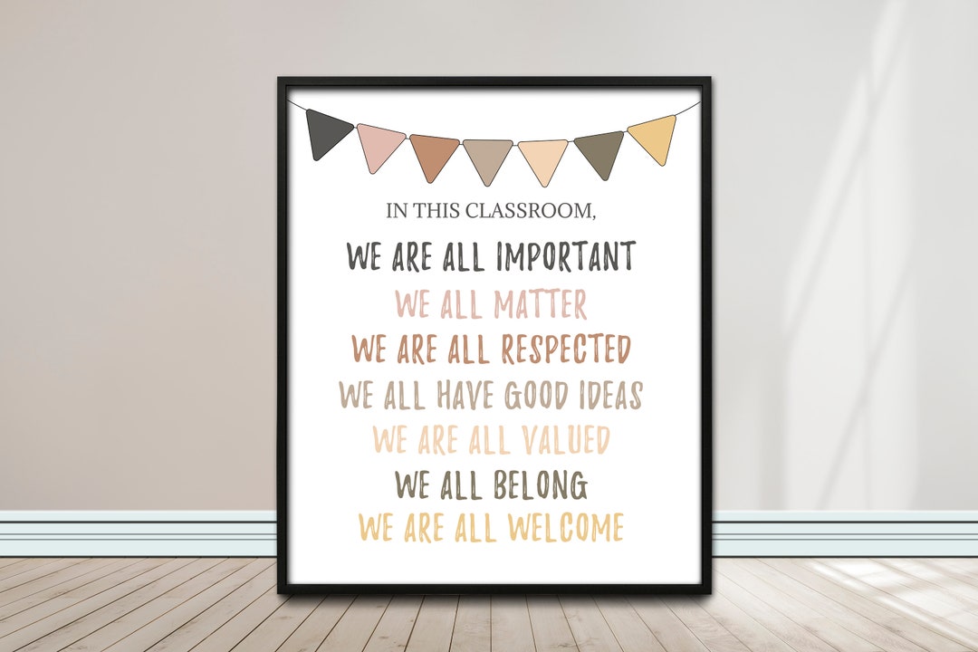Inclusion Classroom Decor, Printable Wall Art for Teachers, Diversity ...