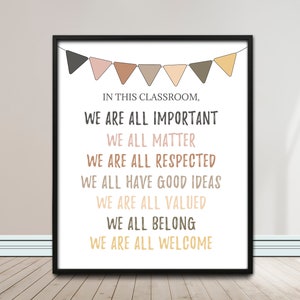 Inclusion Classroom Decor, Printable Wall Art for Teachers, Diversity ...