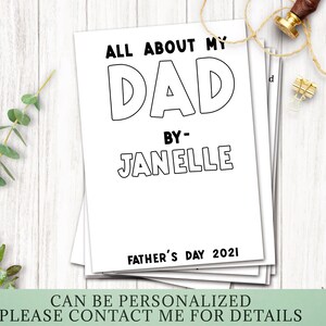 All About Dad Book, Printable Father's Day Craft Kit for Kids ...