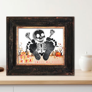 Skeleton Footprint Art: Kids Halloween Craft (digital Download) - Etsy