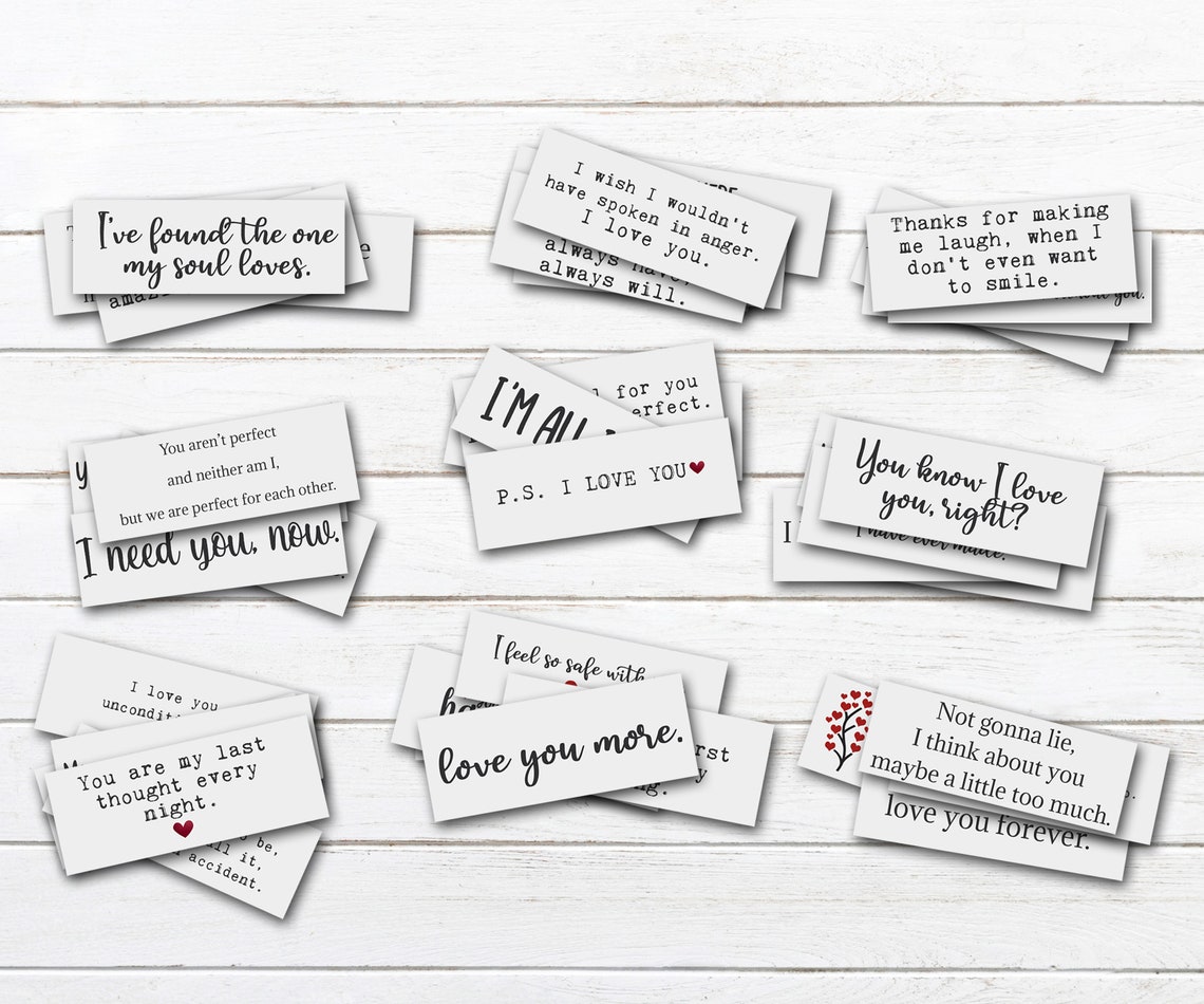 Printable Love Notes Romantic Mini Cards for Husband Unique | Etsy