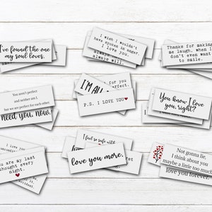 Printable Love Notes, Romantic Mini Cards for Husband, Unique Couples ...
