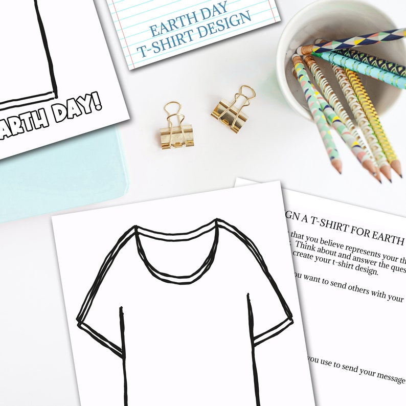 Earth Day T-shirt Design Activity DIY Classroom Poster - Etsy