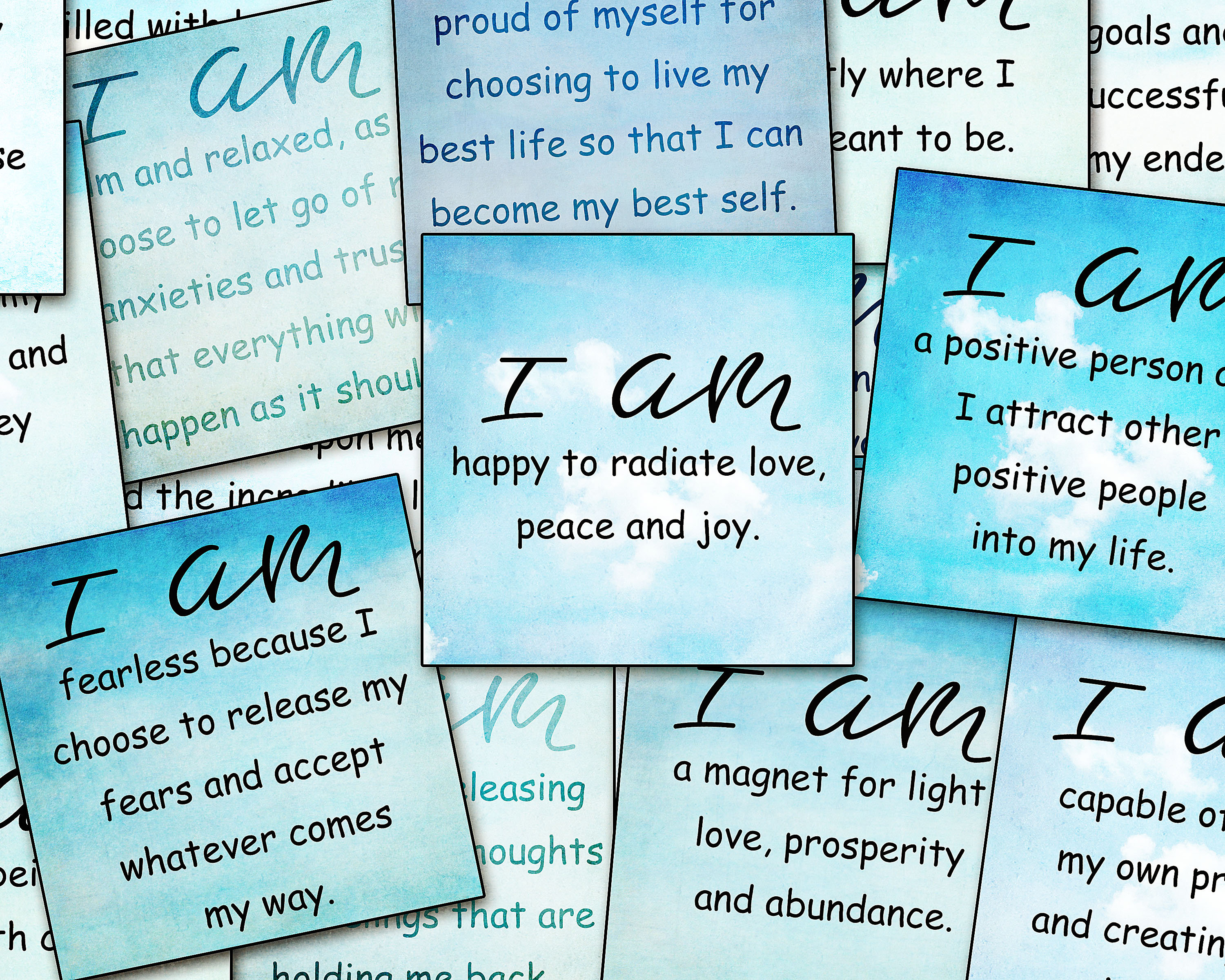 Daily Positive Affirmation Cards, Instant Download, Meditation Gifts ...