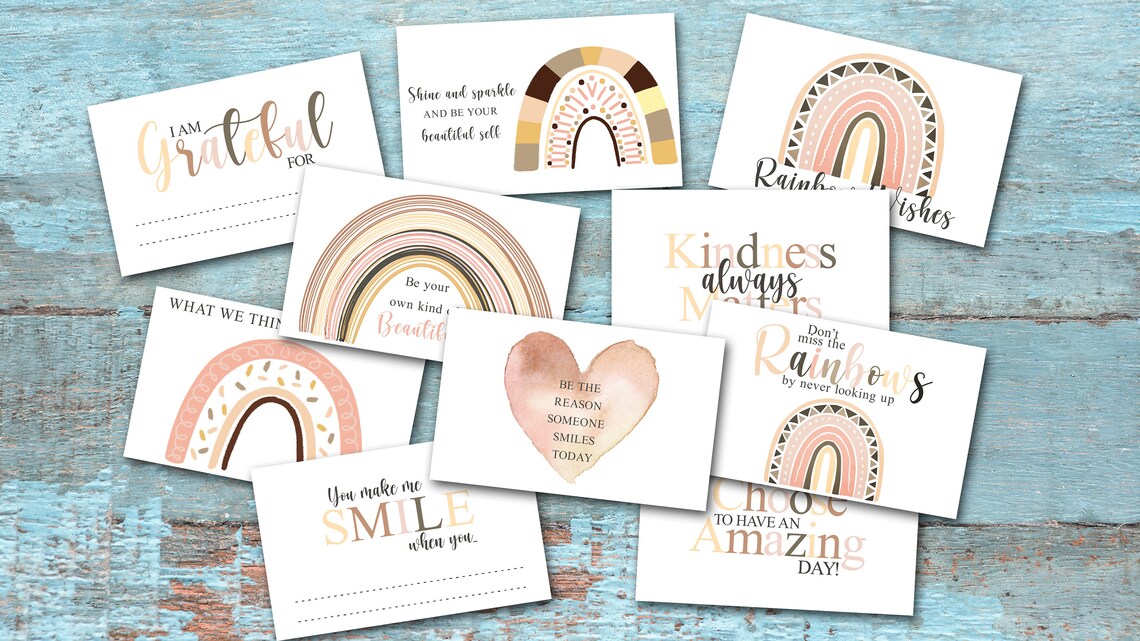 Printable Lunchbox Notes. Kids Kindness Cards Back to School | Etsy