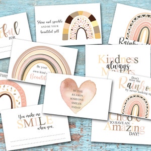 Printable Lunchbox Notes. Kids Kindness Cards, Back to School Notes ...