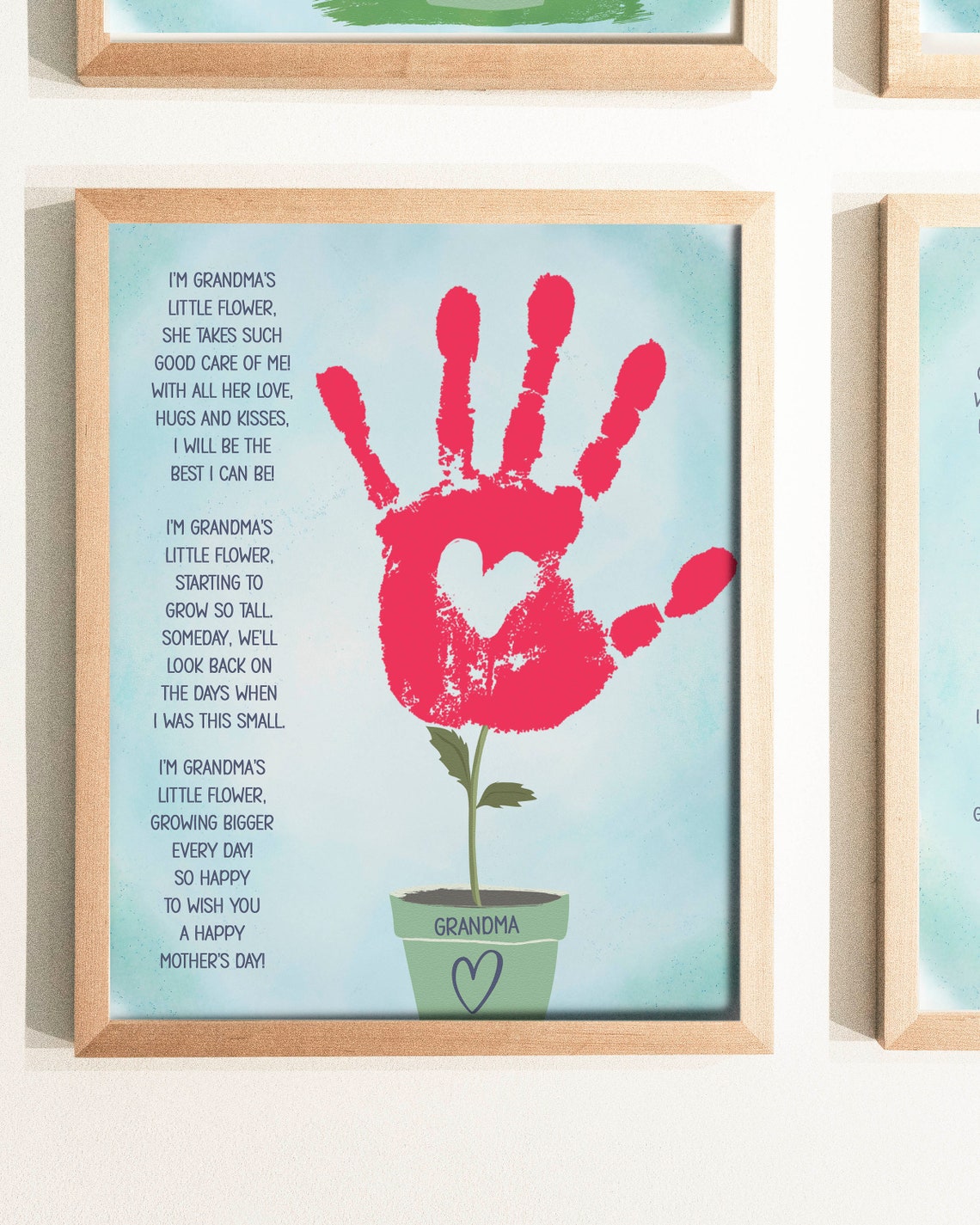 Printable DIY Handprint Art for Kids, Personalized Mother's Day Gift ...