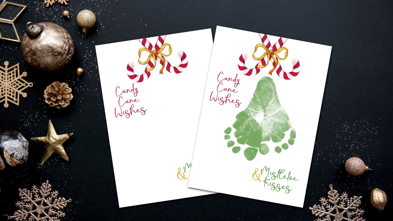 Mistletoe Footprint Craft DIY Personalized Christmas Gift | Etsy