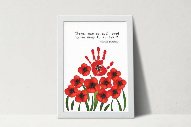 Remembrance Day Classroom Decor Kids Handprint Craft Poppy - Etsy